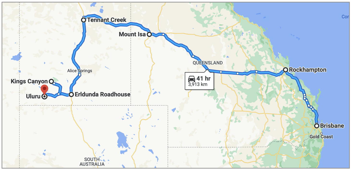01-map-brisbane-uluru | Compact RV